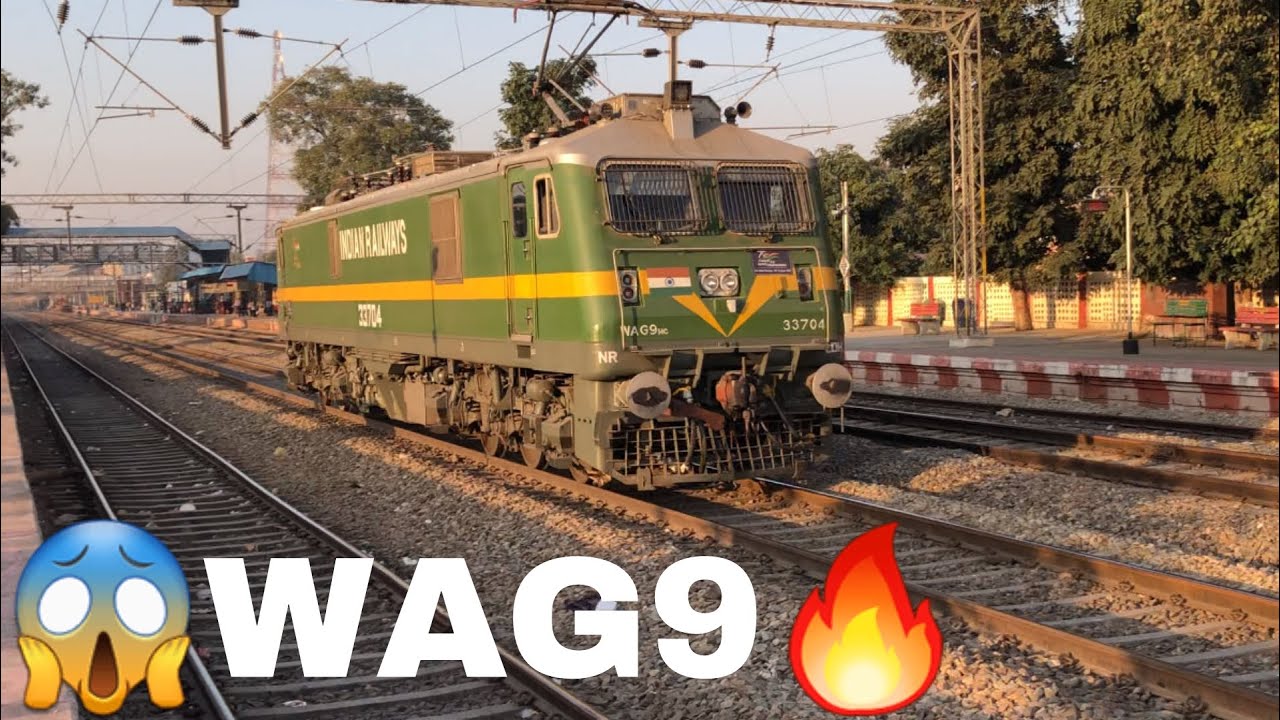 New WAG 9 Locomotive Going In Full Speed | WAG 9 Cross Railway Station ...