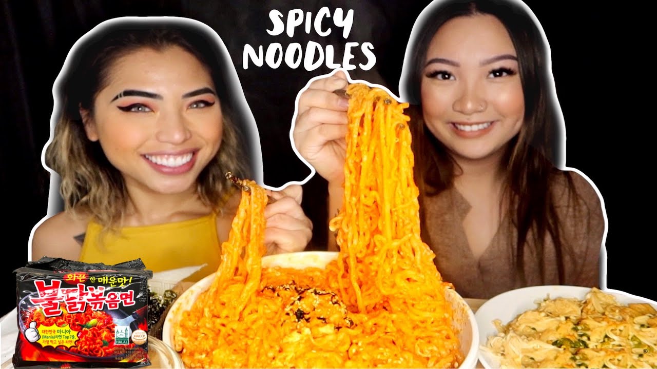 SPICY FIRE NOODLE CHALLENGE? Mukbang 먹방 - YouTube