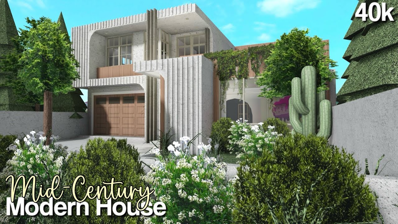 Bloxburg : 40k Mid-Century Modern Botanical Home | No Large Plot ...