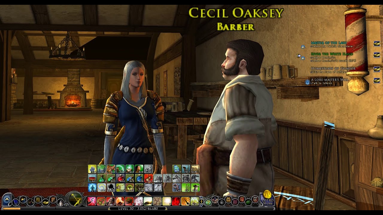 Lotro - Getting A Haircut In Prancing Pony - YouTube