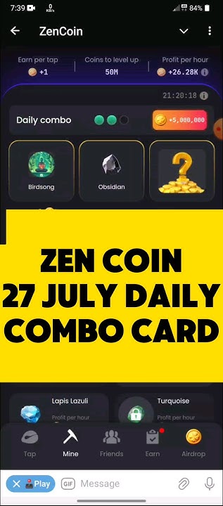 Zen coin daily combo cards 27 July | Zen coin today combo cards 27 july | Zen coin withdrawal ...
