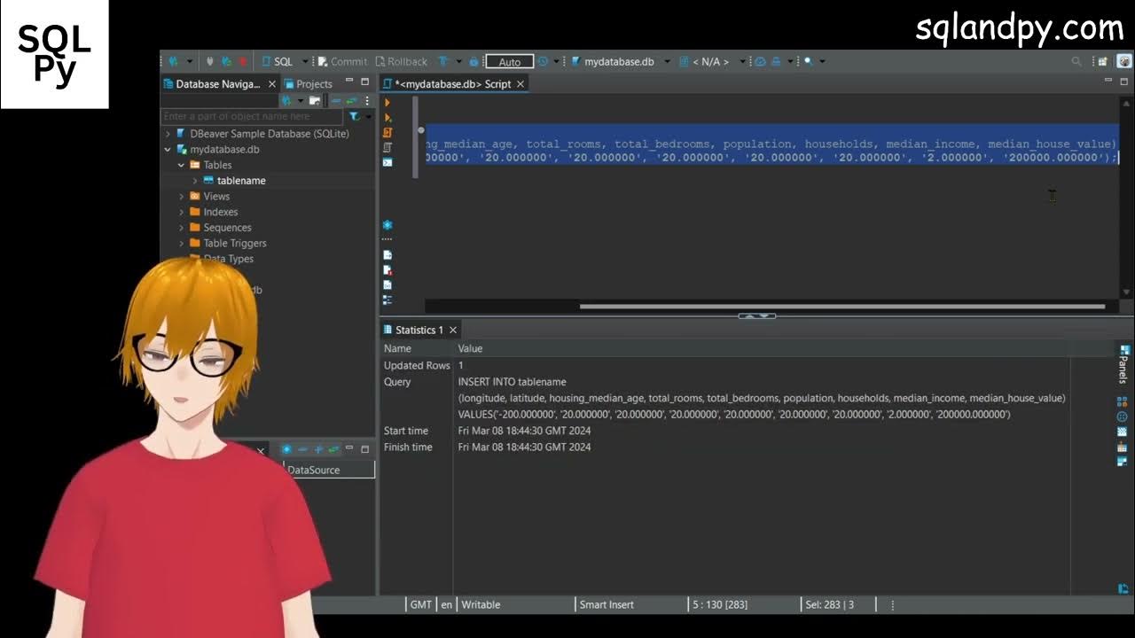 Sql Insert Data Into An Sqlite Table With Dbeaver Youtube