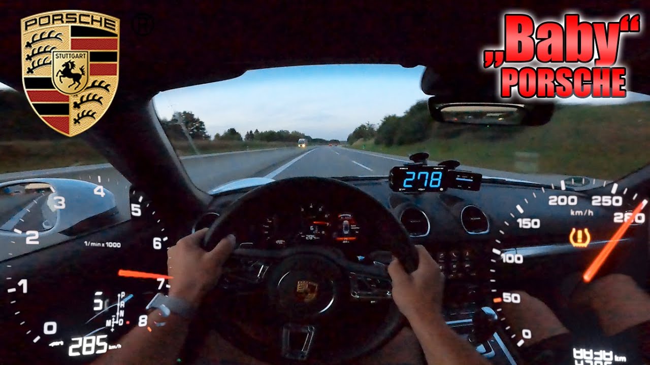 285 km/h in "Baby" Porsche 718 Boxster on German Autobahn - YouTube