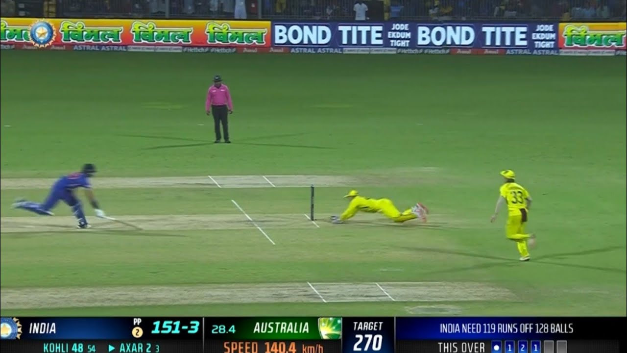 Axar patel run out today match | ind vs aus 3rd odi - YouTube