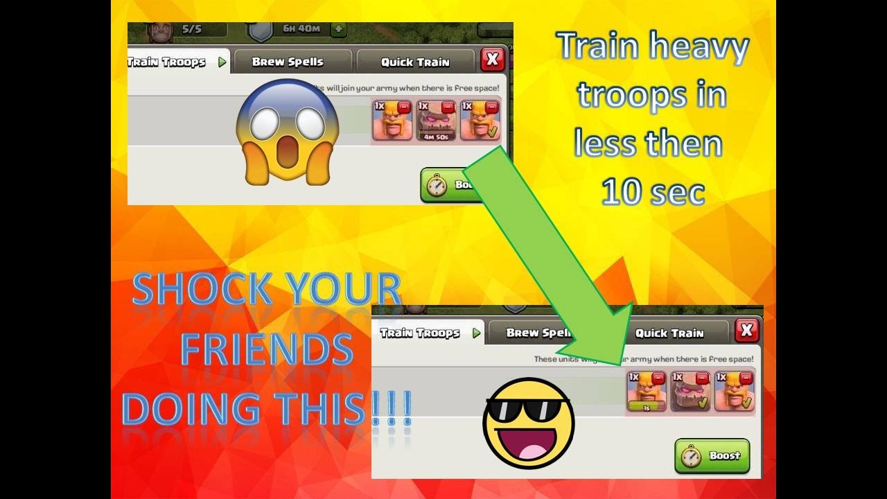 COC: HOW TO TRAIN YOUR TROOPS FASTER IN LESS THAN 5 SECONDS!! (PROOF ...
