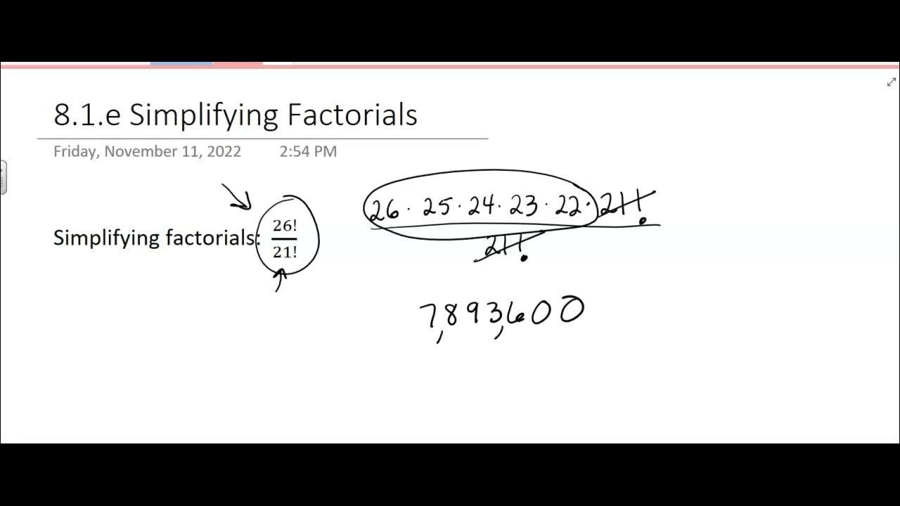 8.1.e Simplifying Factorials - YouTube