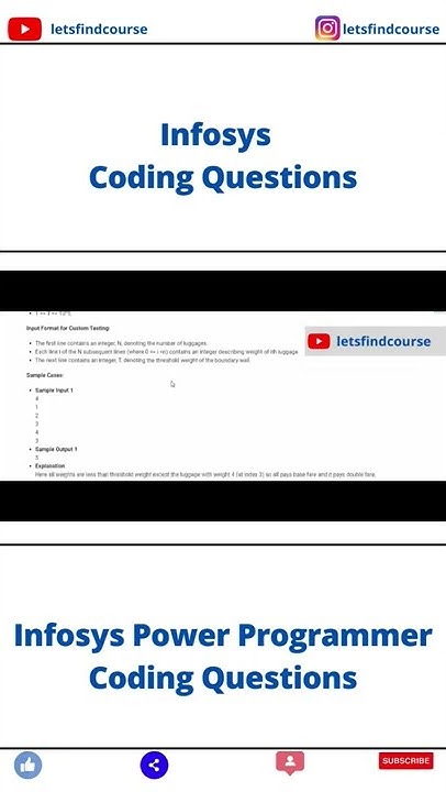 Infosys Power Programmer Coding Questions #infosys - YouTube