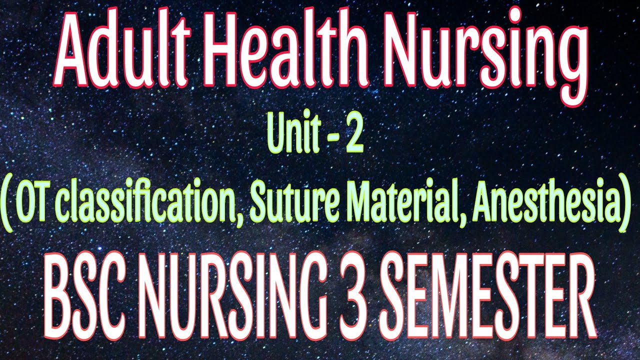 "OT Classification, OT Instruments, Anesthesia"💥 BSc Nursing 3rd ...