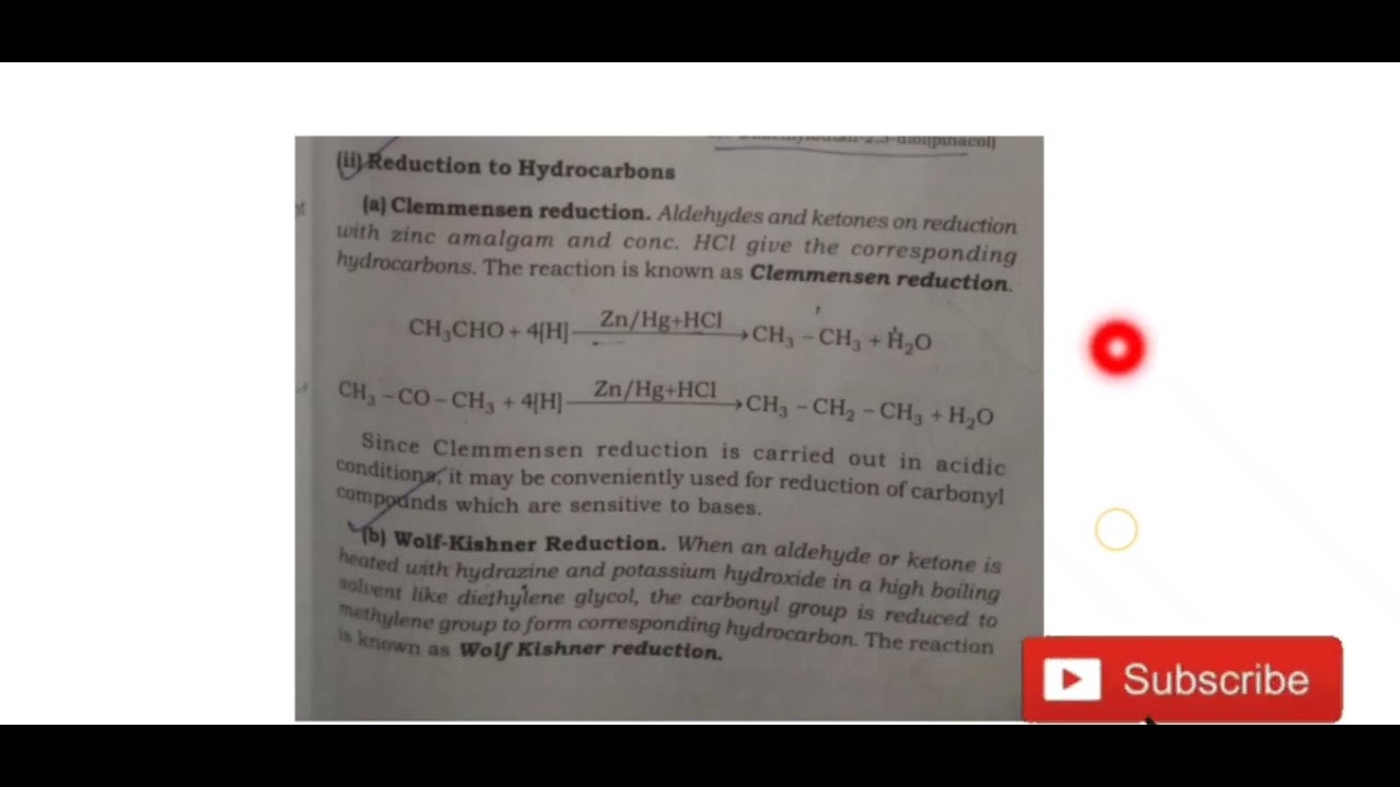 Organic reactions Clemmensen reduction, Wolf-Kishner reduction part 1 ...
