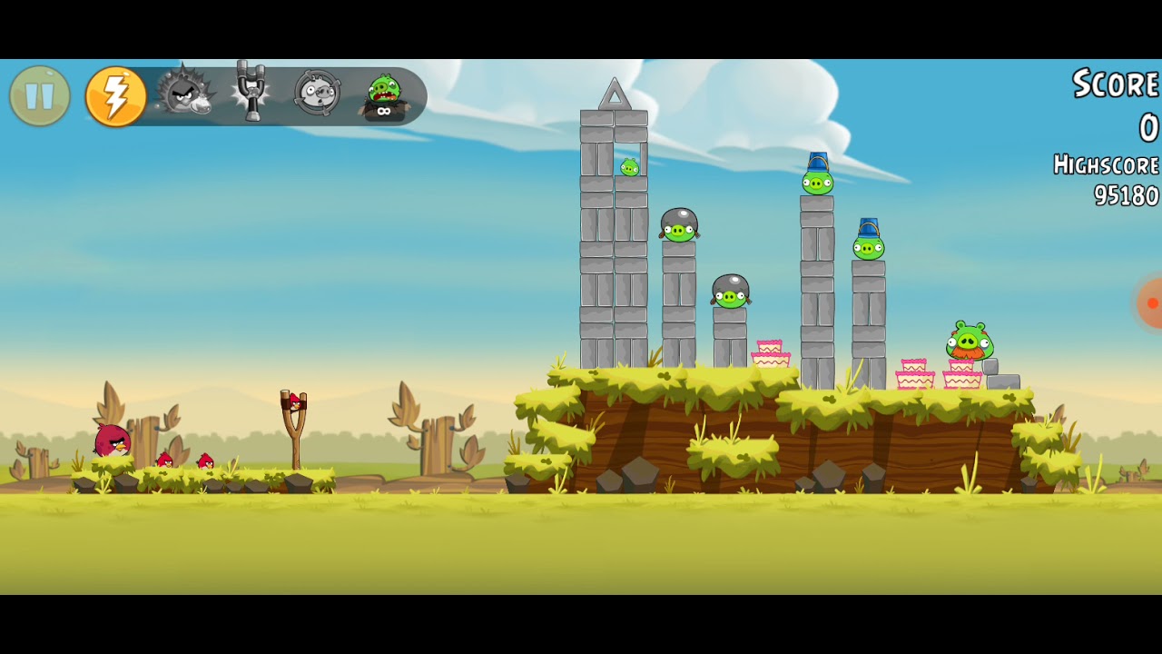 Angry birds classic: Power up play challenge! birdquake - YouTube