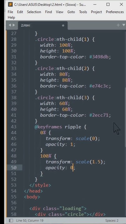 Loading Modern Dengan Efek 🌊 Tutorial Html Css Html Css Mengareit Htmlcss Shorts Youtube