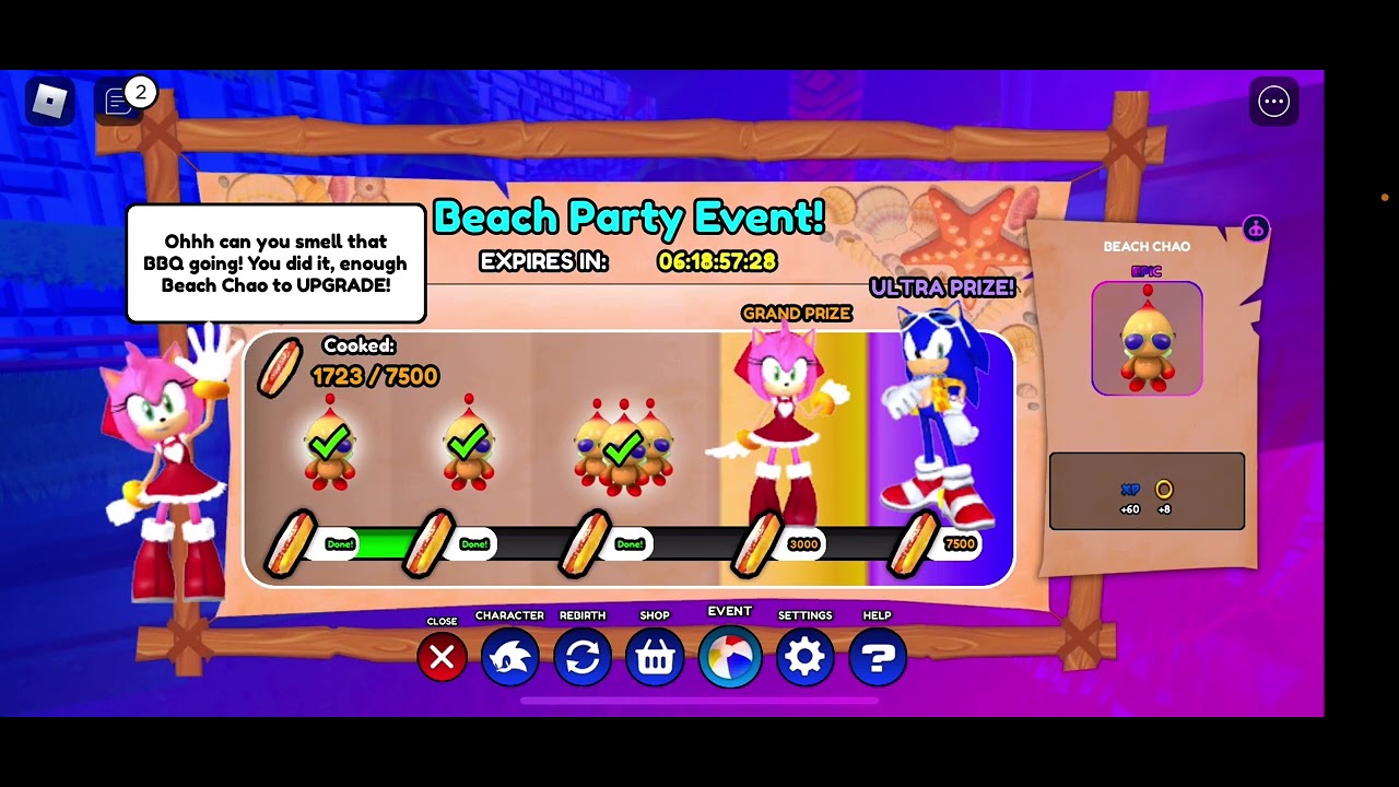 Getting the chef amy skin in roblox sonic speed simulator pt.1 - YouTube