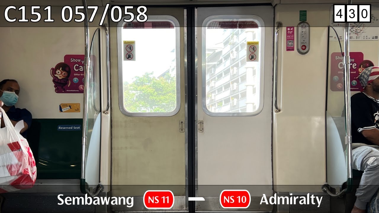 [Unrefurb Door][SMRT] KHI C151 ~ 057/058 NS11 Sembawang → NS10 ...