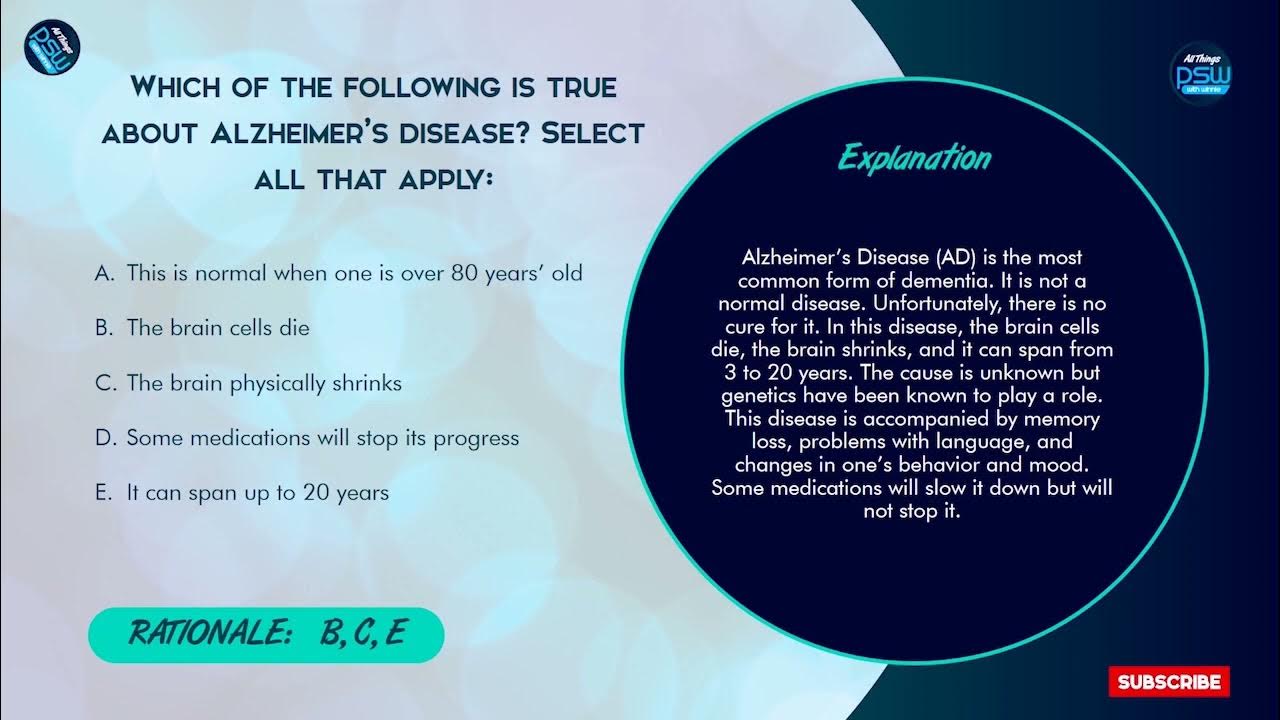 PSW Exam Prep 4 (Q & A) - Cognitive & Mental Health | Module 11 NACC ...