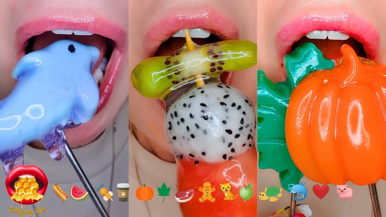 Satisfying ASMR Eating EMOJI FOOD CHALLENGE Mukbang Compilation 먹방 ...