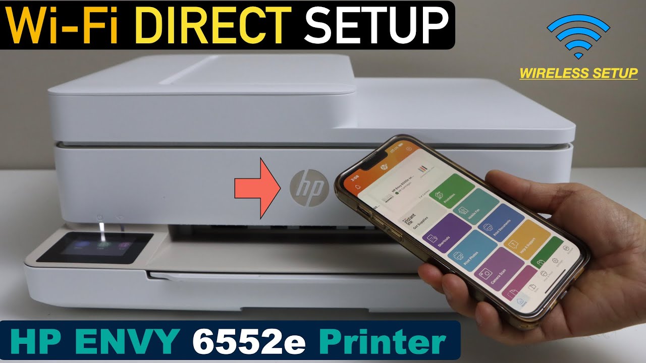 HP Envy 6552e Wi-Fi Direct Setup, Wireless Setup, HP Smart App ! - YouTube