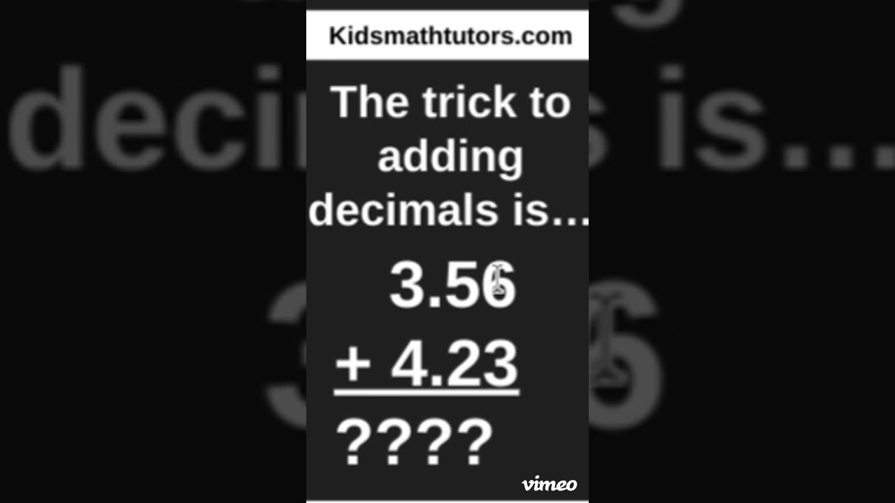 Adding Decimals Trick YouTube Adding Decimals Trick YouTube