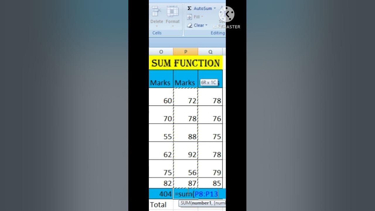 Excel formula/Sum Function in Excel - YouTube
