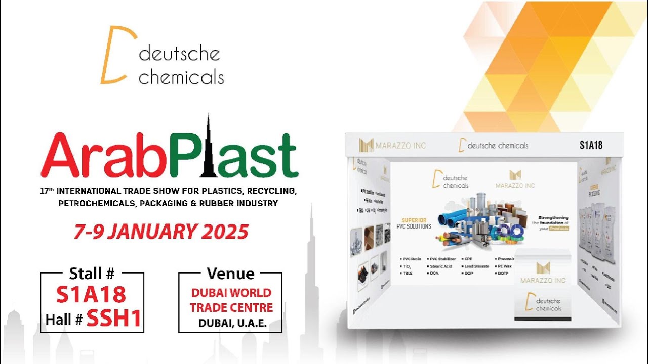 ArabPlast 2025 is Live | Visit Deutsche Chemicals at Hall SSH1, Stall ...