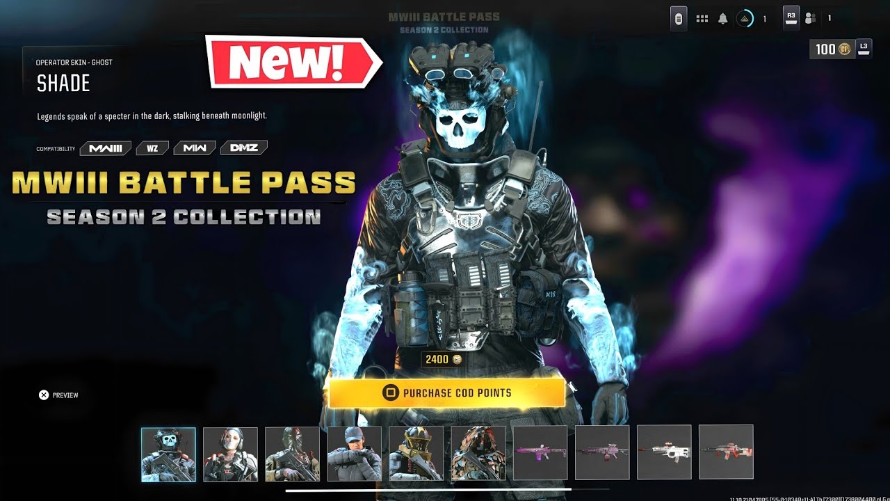 MW3 Season 2 Battle Pass Ghost Shade Skin Is Available Now How To Find ...