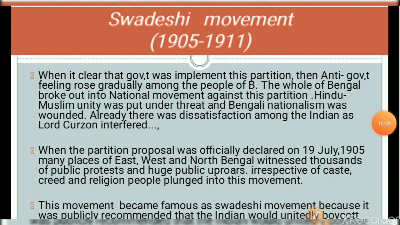 SWADESHI MOVEMENT 1905-11) - YouTube