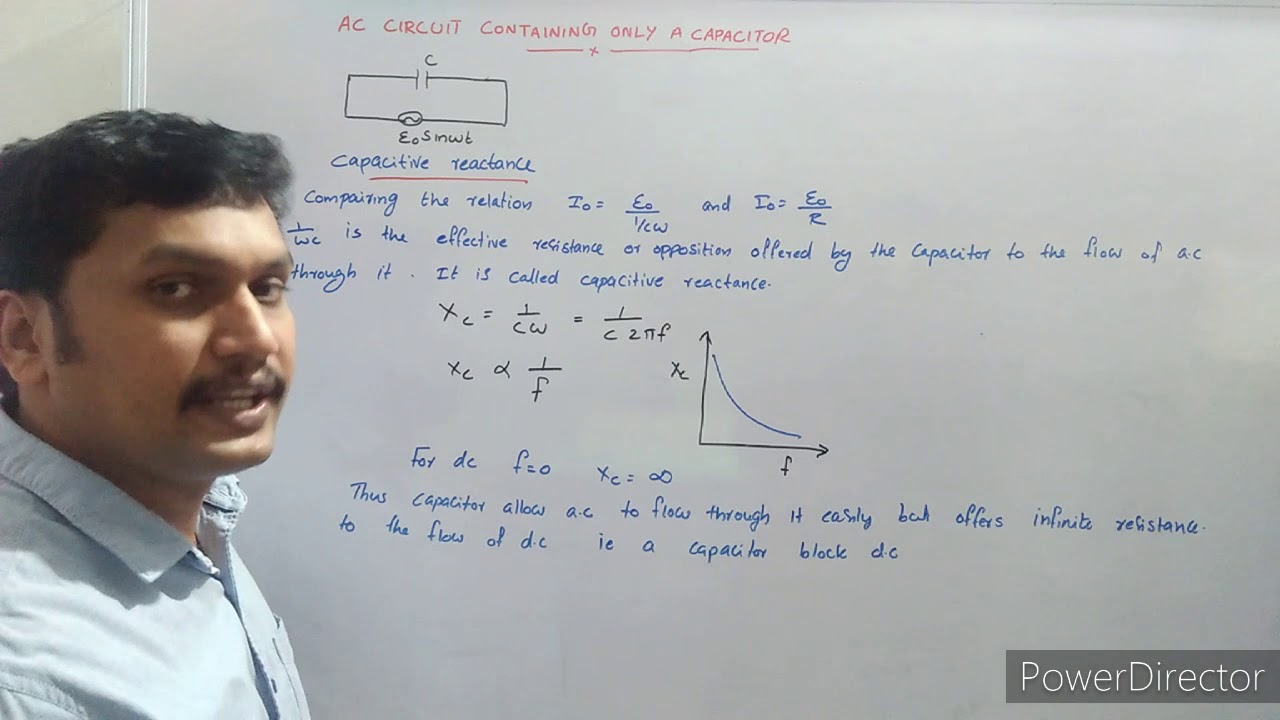Class XII physics AC circuit containing only a capacitor - YouTube