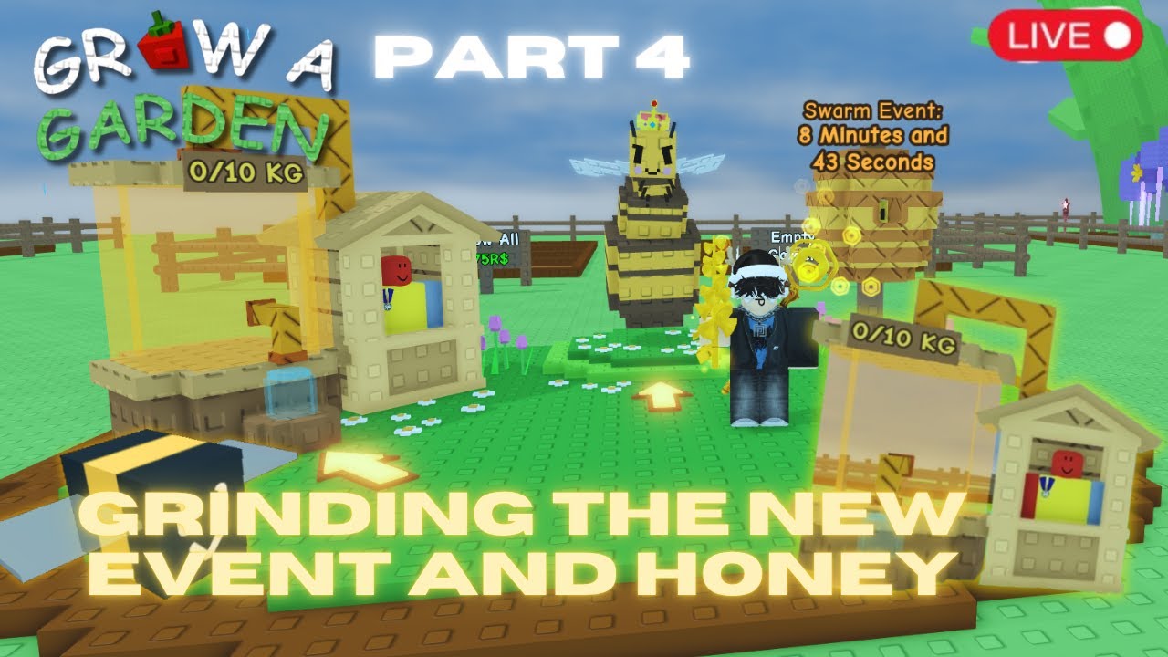 LIVE 🔴 Grinding The New Bizzy Bees Event | Grow A Garden - YouTube