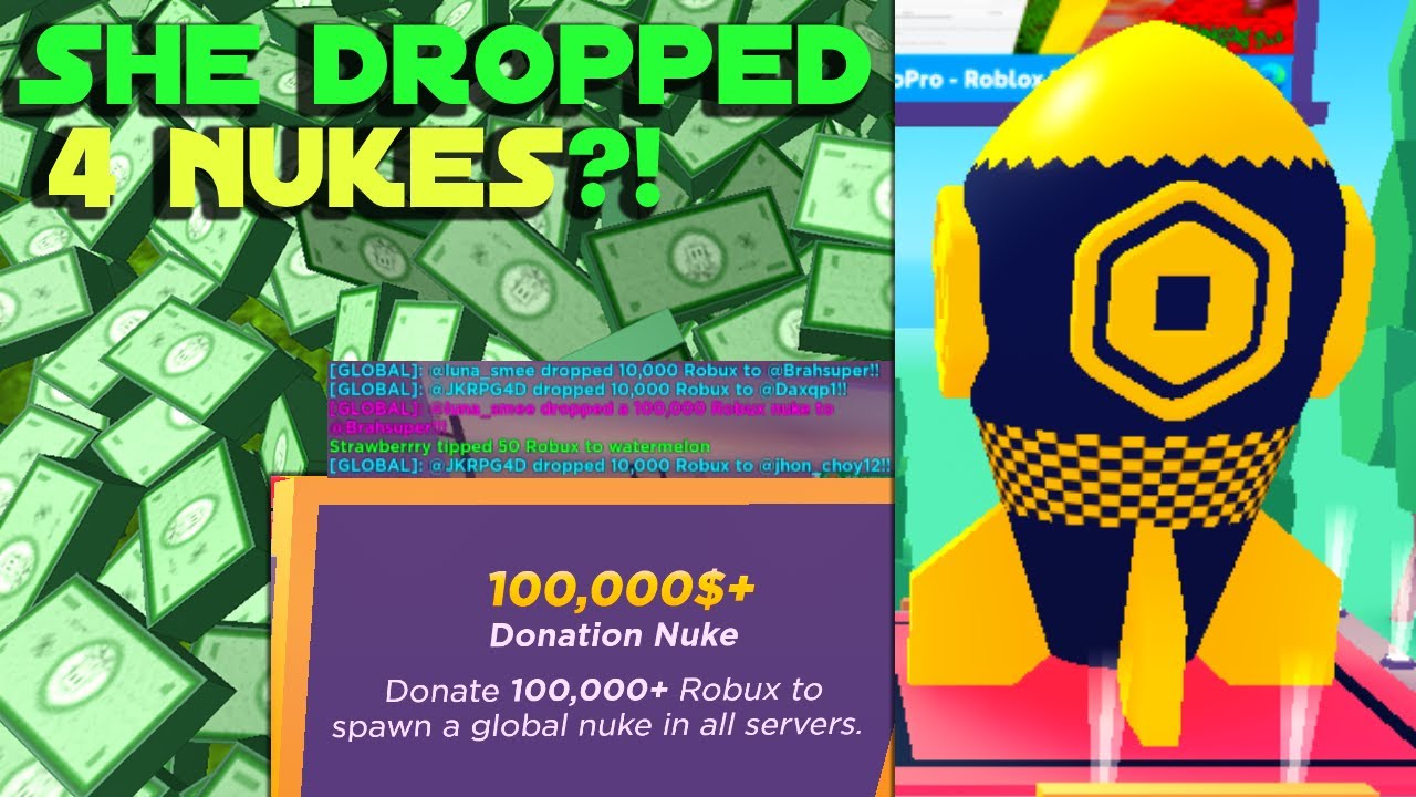 She Donated 4 NUKES!?(Pls Donate Roblox) - YouTube