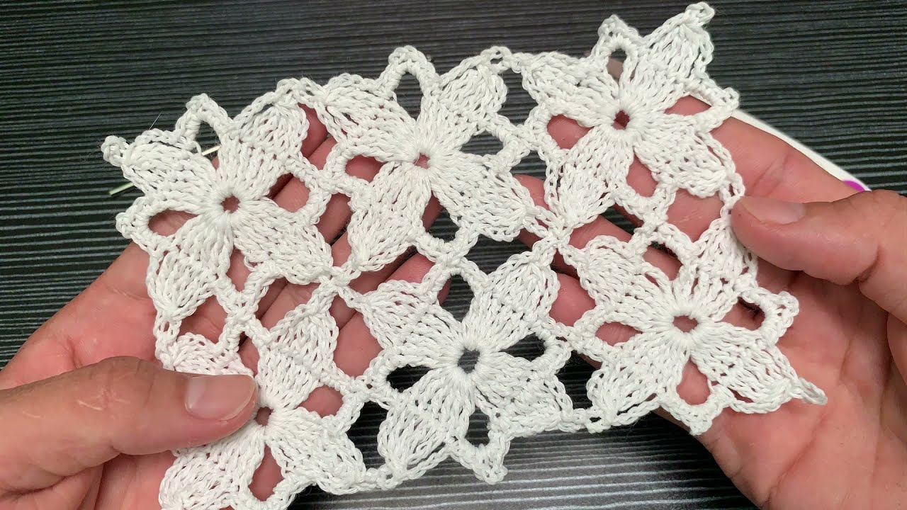 Puntada de estrella tejida a crochet paso a paso - YouTube