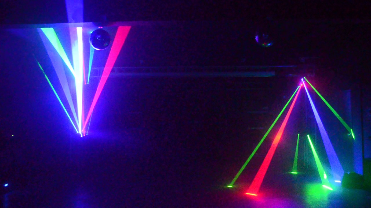 8 eyes moving head RGB spider laser light - YouTube