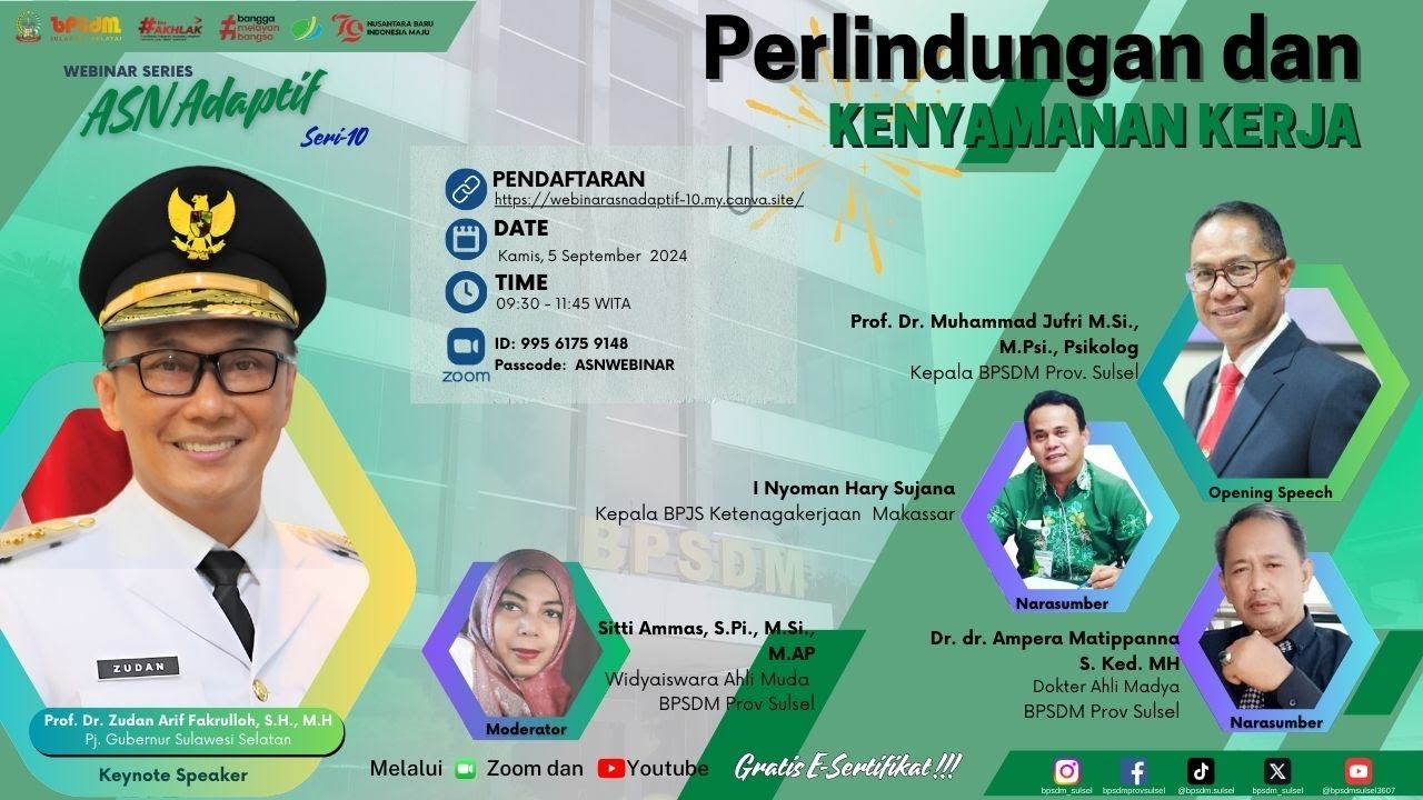 WEBINAR SERIES #10 : PERLINDUNGAN DAN KENYAMANAN KERJA - YouTube