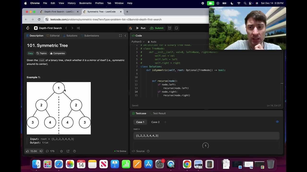 Leetcode 101 Symmetric Tree 🔴live Youtube