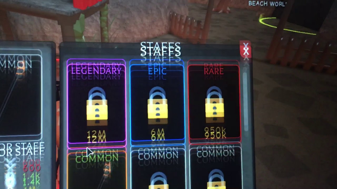 GETTING EVERY STAFF IN WIZARD SIMULATOR ROBLOX - YouTube