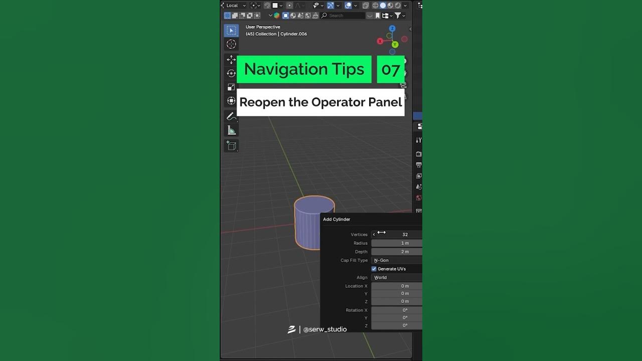 Blender Navigation Tip 07: Reopen the Operator Panel - YouTube