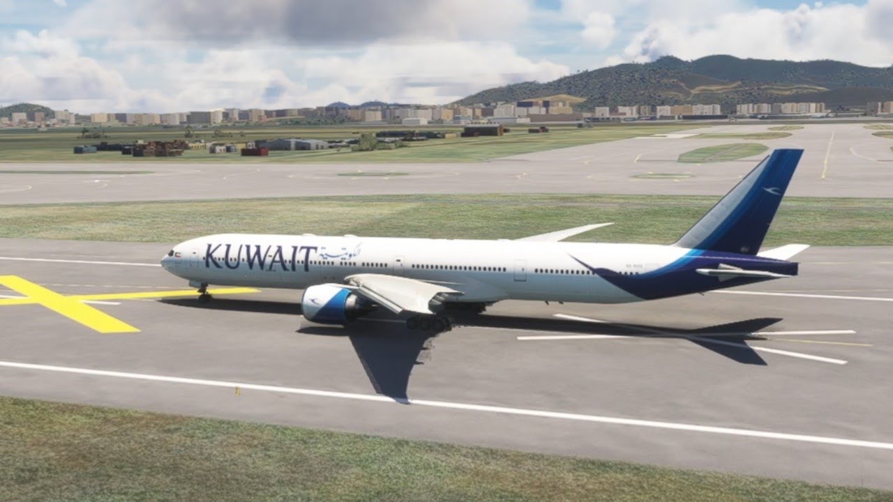 landing view of the lower wheels of a Kuwait Airways plane - YouTube