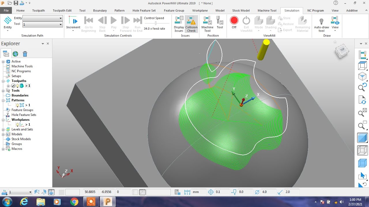 13 Autodesk Powermill 3d Offset Finishing Youtube