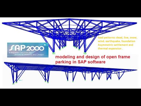 modeling and design of open frame parking in SAP software - YouTube