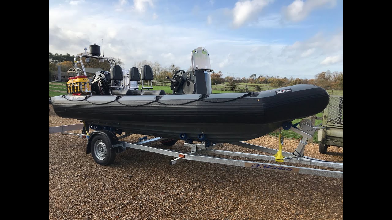 NEW Avon Zodiac Mil Pro SR 5.4 Searider, 80 hp Mercury Work Boat Code ...