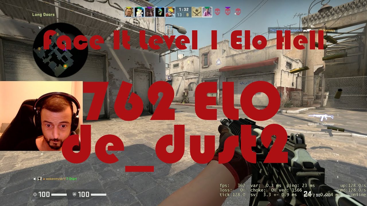 Face It Level 1 Elo Hell - Road to Level 2 - de_dust2 - 762 ELO - YouTube