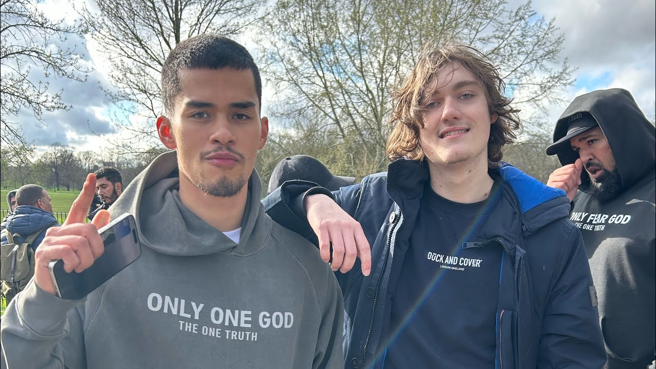 Discussing the trinity with Sneako and the Warner at speakers corner ...