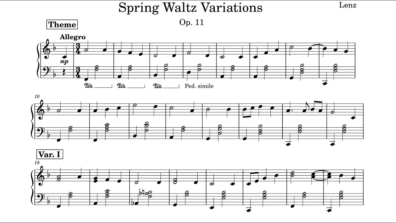 Spring Waltz Variations, Op. 11 - YouTube