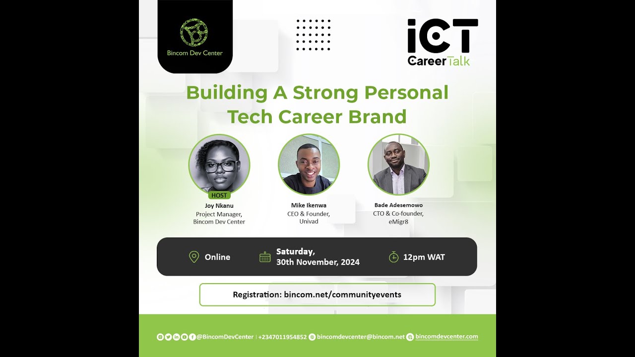 Bincom Community Events ICT CAREER TALK Nov 2024 - YouTube