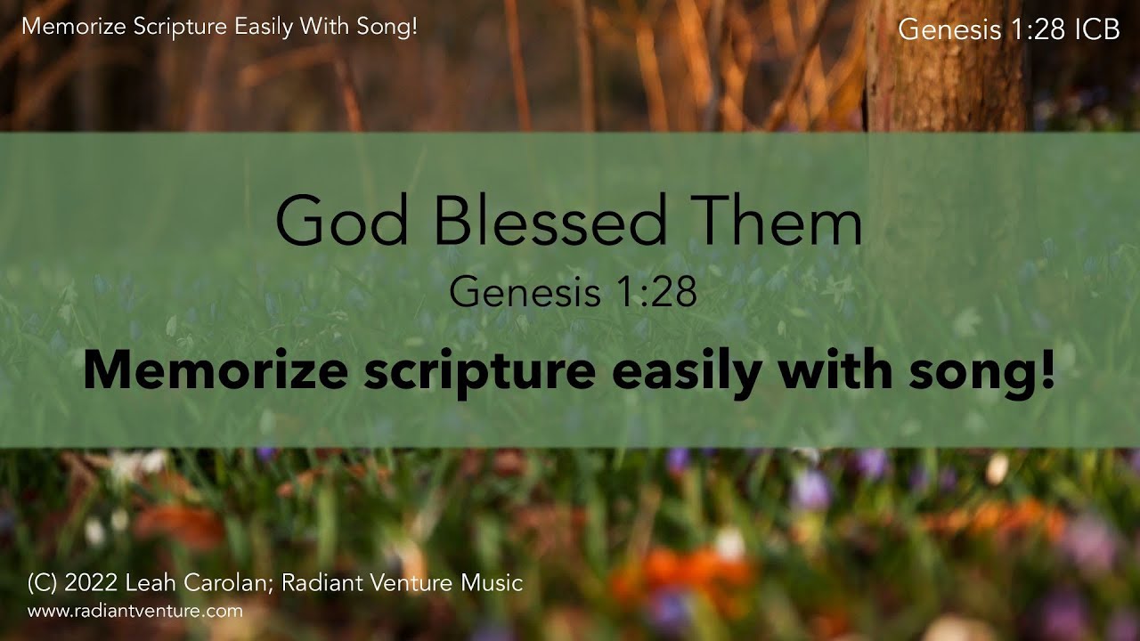 God Blessed Them (Genesis 1:28 ICB) - Memorize Scripture Easily with ...