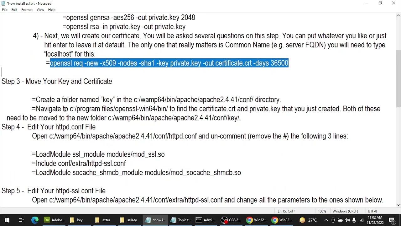How to Enable HTTPS / SSL on WAMP Server - WildCodeBug - YouTube