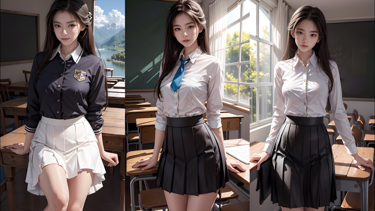 [AI繪圖]4K LOOKBOOK 學生制服｜학생복｜school uniform part3 #ai #ai繪圖 #lookbook ...