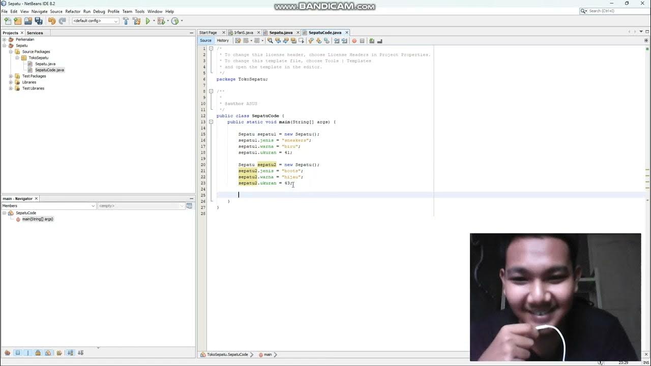 Membuat Program Java Dengan 2 Class 3 Atribut Dan 2 Objek Menggunakan Aplikasi Neatbeans Ide