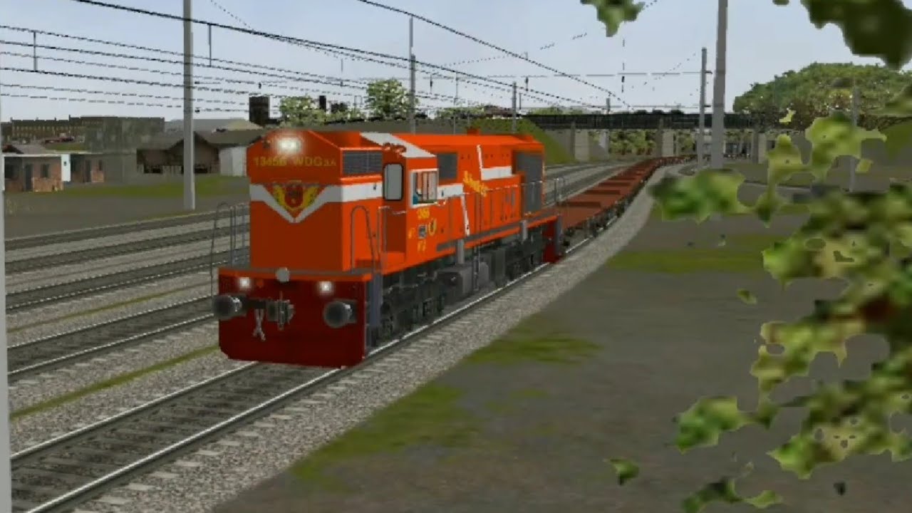 Indian Railways Flat Rake Freight train With Wdg 3a !! Flat Freight In ...