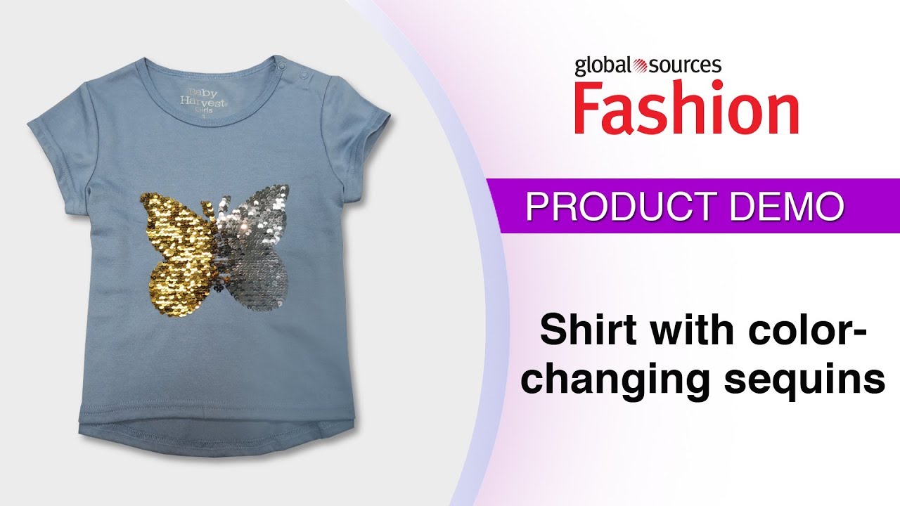 Girl's casual shirt with color-changing sequins - YouTube