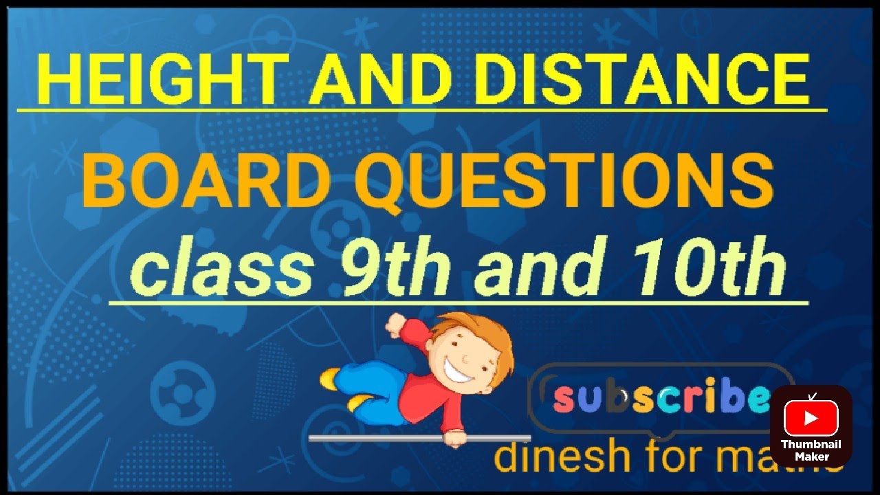 HEIGHT AND DISTANCE class 10 ( ऊँचाई और दूरी) dinesh for maths - YouTube
