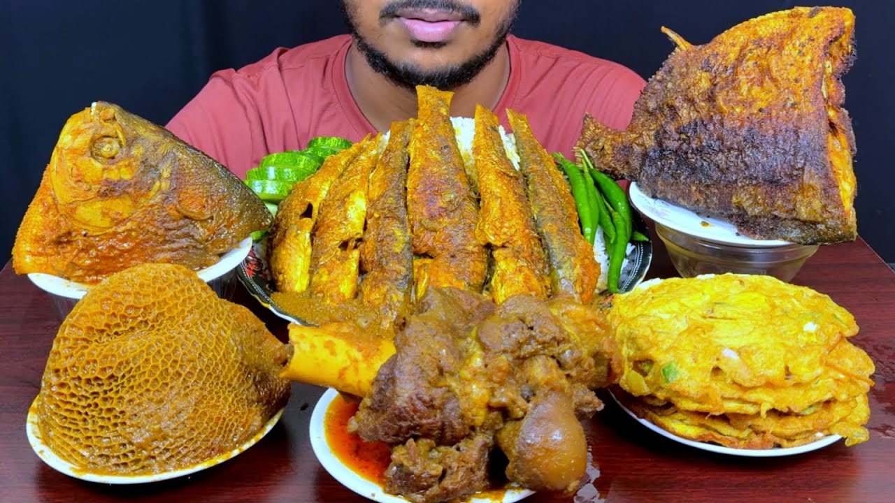Eating Spicy Bata Fish Curry,Fish Fry,Beef Nalli,Beef Boti,Egg Fry,Fish ...